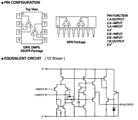 JRC2068 Datasheet - Dual Operational Amplifier ( Pinout )