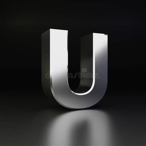 May Scula De La Letra U De Chrome D Rinden La Fuente Brillante Del