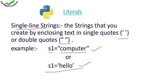 Literal In Python String Literals And Its Types And Example Youtube