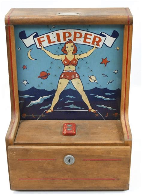 At Auction 1¢ Pinup Girl Flipper Coin Drop Trade Stimulator