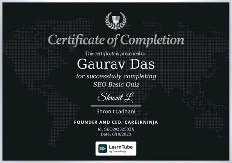 Gaurav Das On Linkedin I Am Happy To Share That I Completed Seo Course Learntube