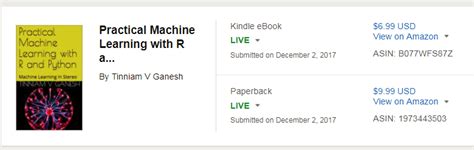 My Book ‘practical Machine Learning With R And Python On Amazon By Tinniam V Ganesh Medium
