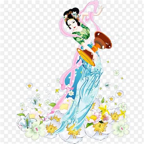 彩绘人物造型嫦娥奔月元素png图片素材下载图片编号10972141 Png素材网