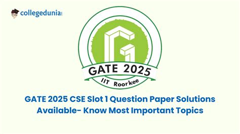 Gate 2025 Cse Slot 1 Question Paper With Solution Answer Key Pdfavailable