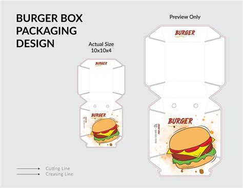 Burger Packaging Template Vector Art Icons And Graphics For Free Download