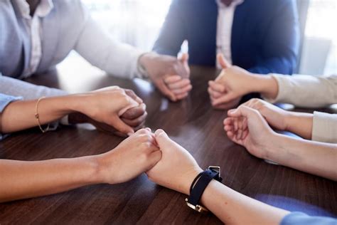 Premium Photo Business People Hand Holding And Praying Support And