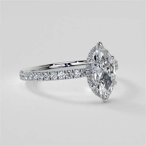 Marquise Hidden Halo Moissanite Engagement Ring Eng009 Mq