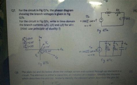 Solved For The Circuit In Fig Q7a The Phasor Diagram