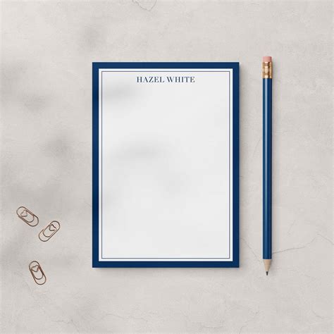 Personalized Traditional Border Notepad Blú Rose Designs