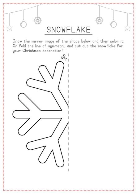 Premium Vector Learning Symmetry Through Snowflake Mirror