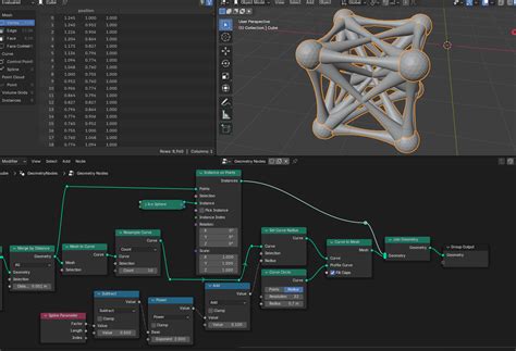 geometry nodes make edges between all vertices like web of synapses in brain blender stack