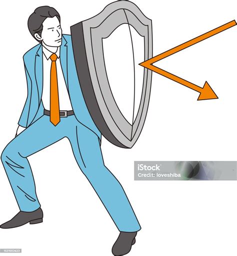 Zweifarbige Farbillustration Mann Im Businessanzug Der Sich Mit Einem