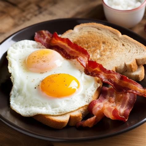Premium Ai Image Bacon And Eggs Breakfast