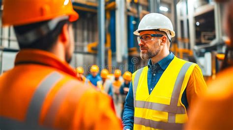 A Health And Safety Officer Conducting A Toolbox Talk To Promote