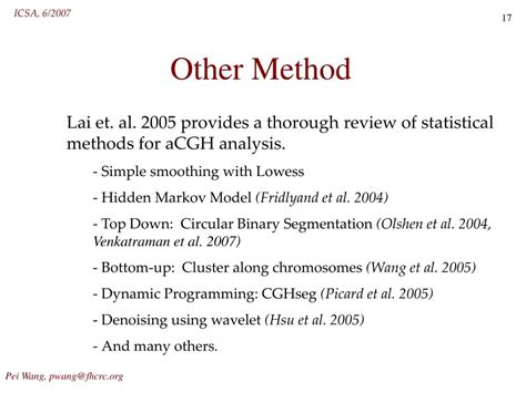 Ppt Spatial Smoothing And Hot Spot Detection For Cgh Data Using The