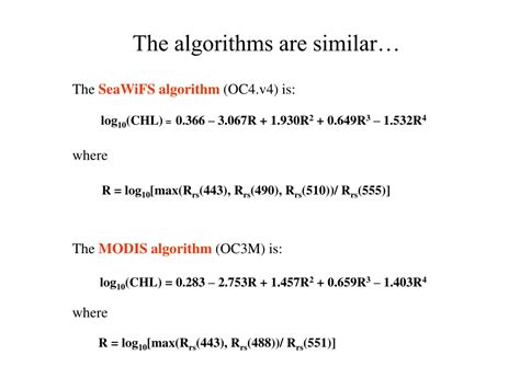 Ppt Evolution Of Chlorophyll Algorithms For Ocean Color Satellites Powerpoint Presentation