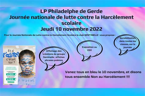 Journée Nationale De Lutte Contre Le Harcèlement Scolaire Philadelphe