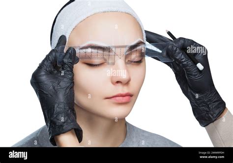 Permanent Make Up For Eyebrows Of Beautiful Woman With Thick Brows In