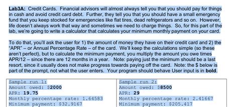 Solved Lab A Credit Cards Financial Advisors Will Almost Chegg Com