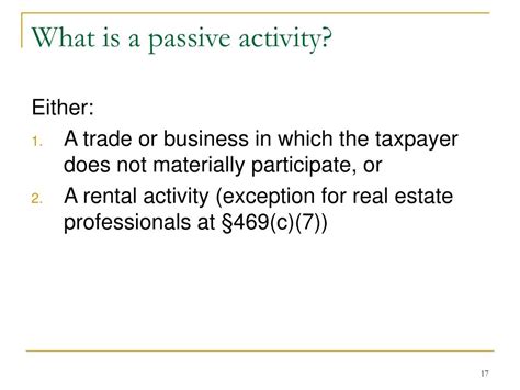 Ppt Irc §469 Passive Activities Part 1 Powerpoint Presentation