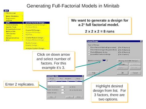 Ppt Generating Full Factorial Models In Minitab We Want To Generate A