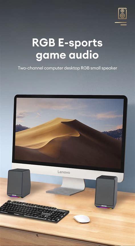 Lenovo Ts Wired Desktop Speakers Mm Usb Stereo Surround Music Rgb Gaming Speakers Sound Bar