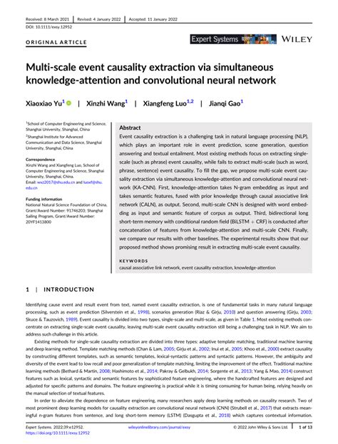 Multi‐scale Event Causality Extraction Via Simultaneous Knowledge‐attention And Convolutional
