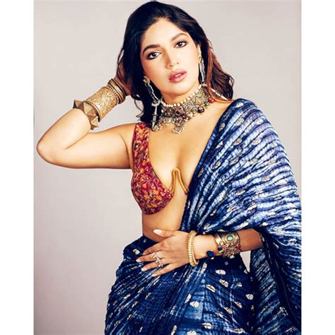 Bhumi Pednekar Stuns In Printed Saree But Actress Risque Blouse Is The