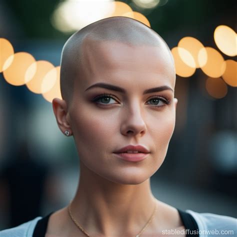 Shaved Head Woman Stable Diffusion Online
