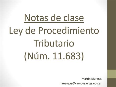 Solution Notas De Clase Ley Procedimiento Tributario Studypool
