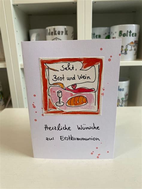 Klappkarte Kommunion Brot Und Wein