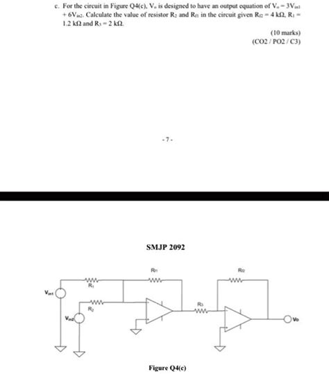 C For The Circuit In Figure Q4c Vo Is Designed To Have An Output
