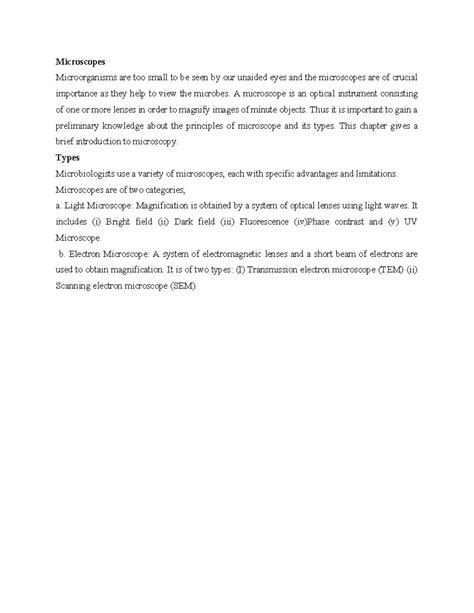 Okoro Go Lecture Notes On Miscroscopy Microscopes Microorganisms