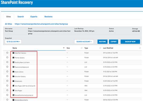 Data Restore Locations