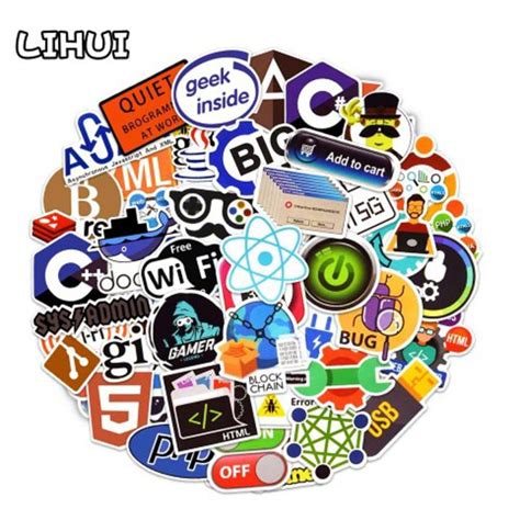 103050 Programming Stickers Pack For Laptop Phone Fridge Guitar Car
