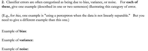 Solved 2 Classifier Errors Are Often Categorized As Being