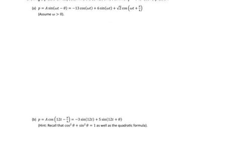 Solved A P A Sinwt 0 −13 Coswt 6 Sinwt √2