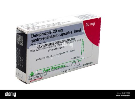 Box Of Prescribed 20mg Omeprazole Capsules Stock Photo Alamy