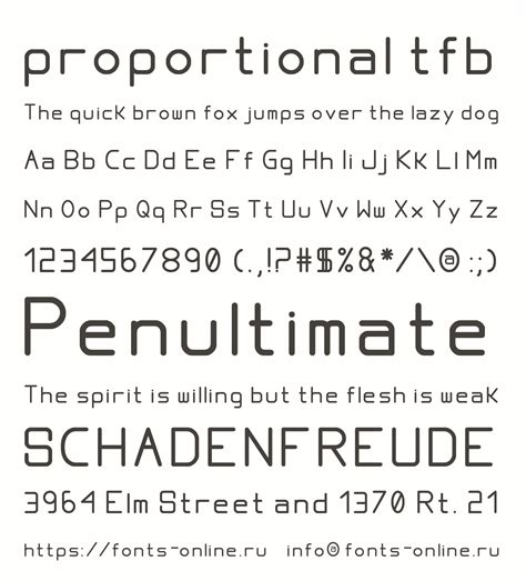 Proportional Tfb Font