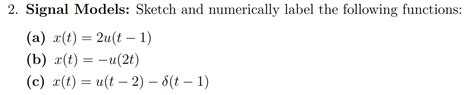Solved 2 Signal Models Sketch And Numerically Label The