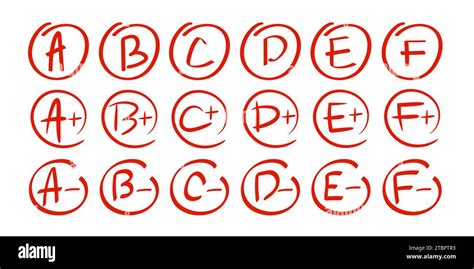 School Exam Doodle Marks Hand Drawn Test Grade Stock Vector Image