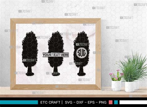 Summer Tree Monogram Summer Tree Silhouette Summer Tree Svg Natural