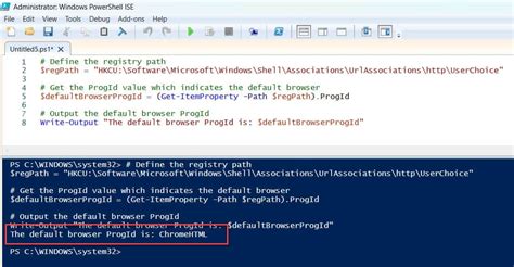 how to get default browser using powershell