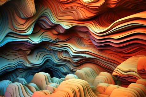 Surreal Three Dimensional Background Texture Created With Generative Ai Technology Stock