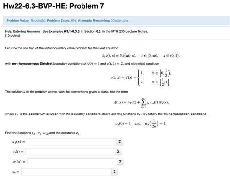 solved hw22 6 3 bvp he problem 7 problem value 10