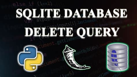 Delete Query With Sqlite Database Using Flask Tamil Youtube