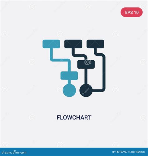 Two Color Flowchart Vector Icon From Programming Concept Isolated Blue Flowchart Vector Sign