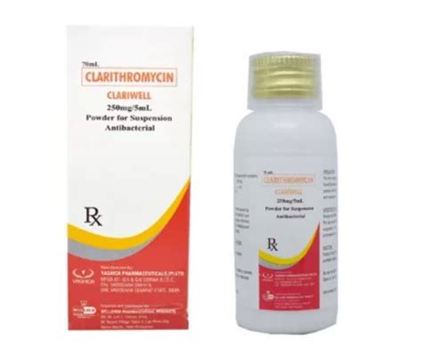 Clariwell Clarithromycin 250mg 5ml Powder For Suspension 70ml Price