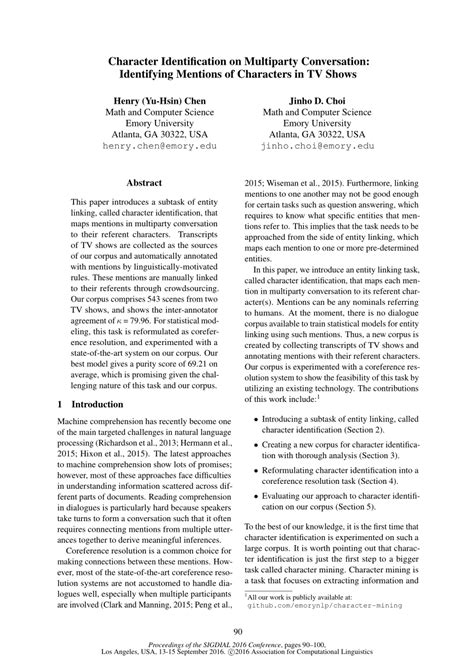 pdf character identification on multiparty conversation identifying