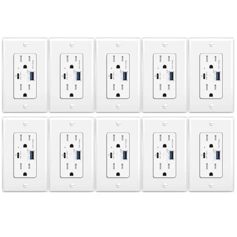 Greencycle 65 Watt Usb C Wall Outlet10pk Gan 20996